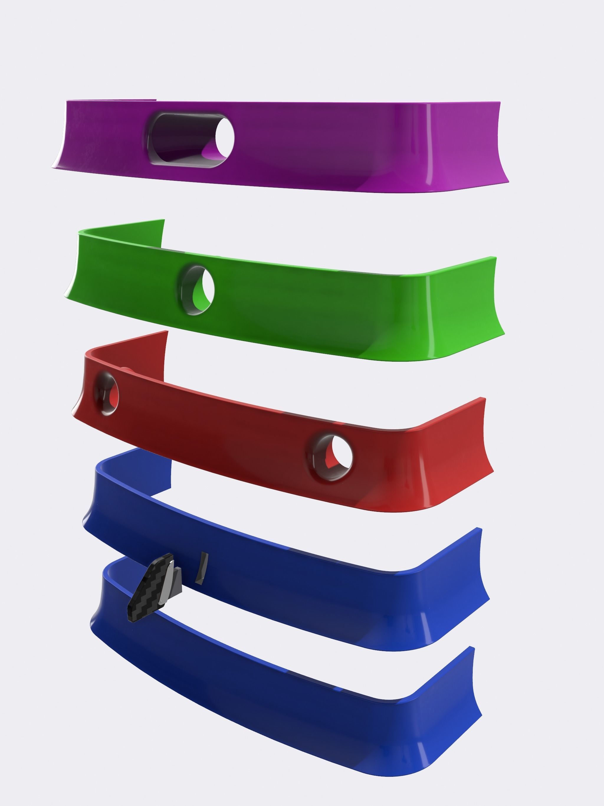 Fox Body STANG Front Drag Spoiler 5 versions 3D model 3D printable ...