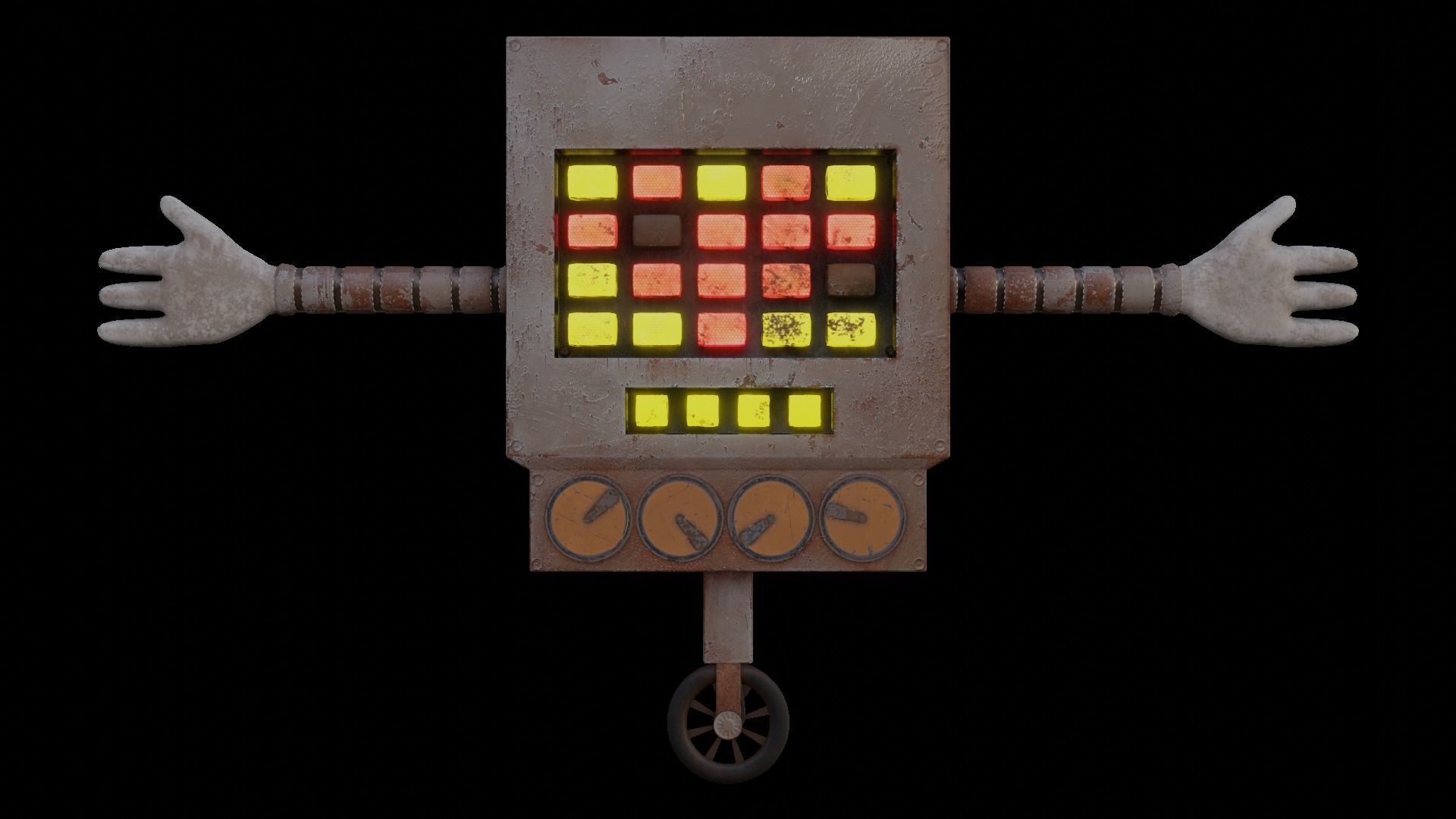 3D model Mettaton Worn and Rusted Rigged VR / AR / low-poly | CGTrader