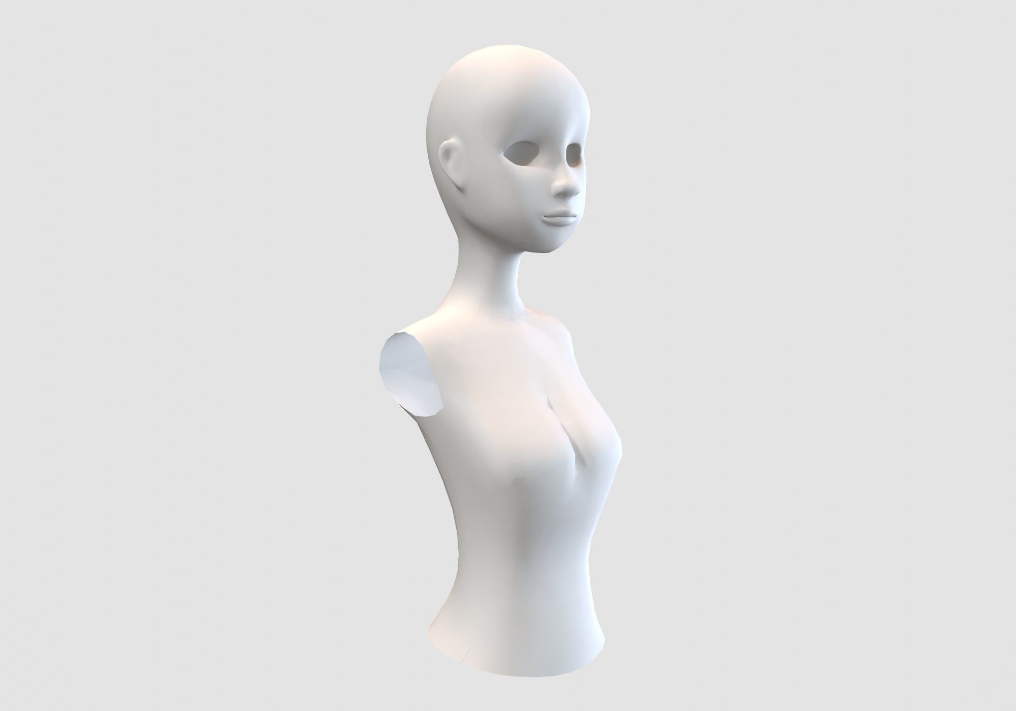 cartoon female torso 3D model | CGTrader