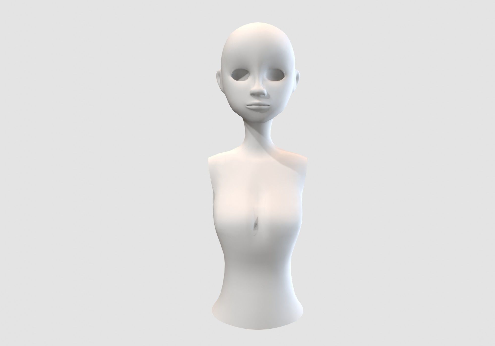 cartoon female torso 3D model | CGTrader