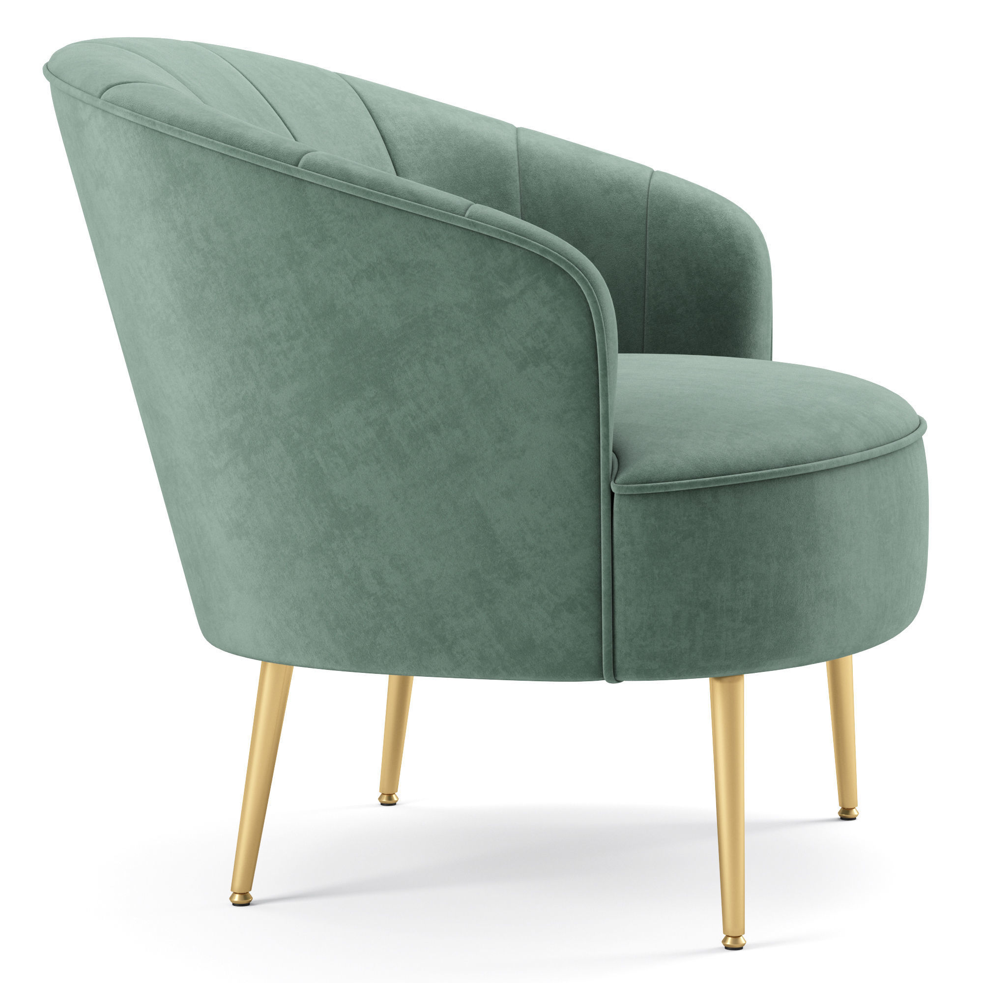 Matilda Velvet Shell Accent Chair 3D model | CGTrader