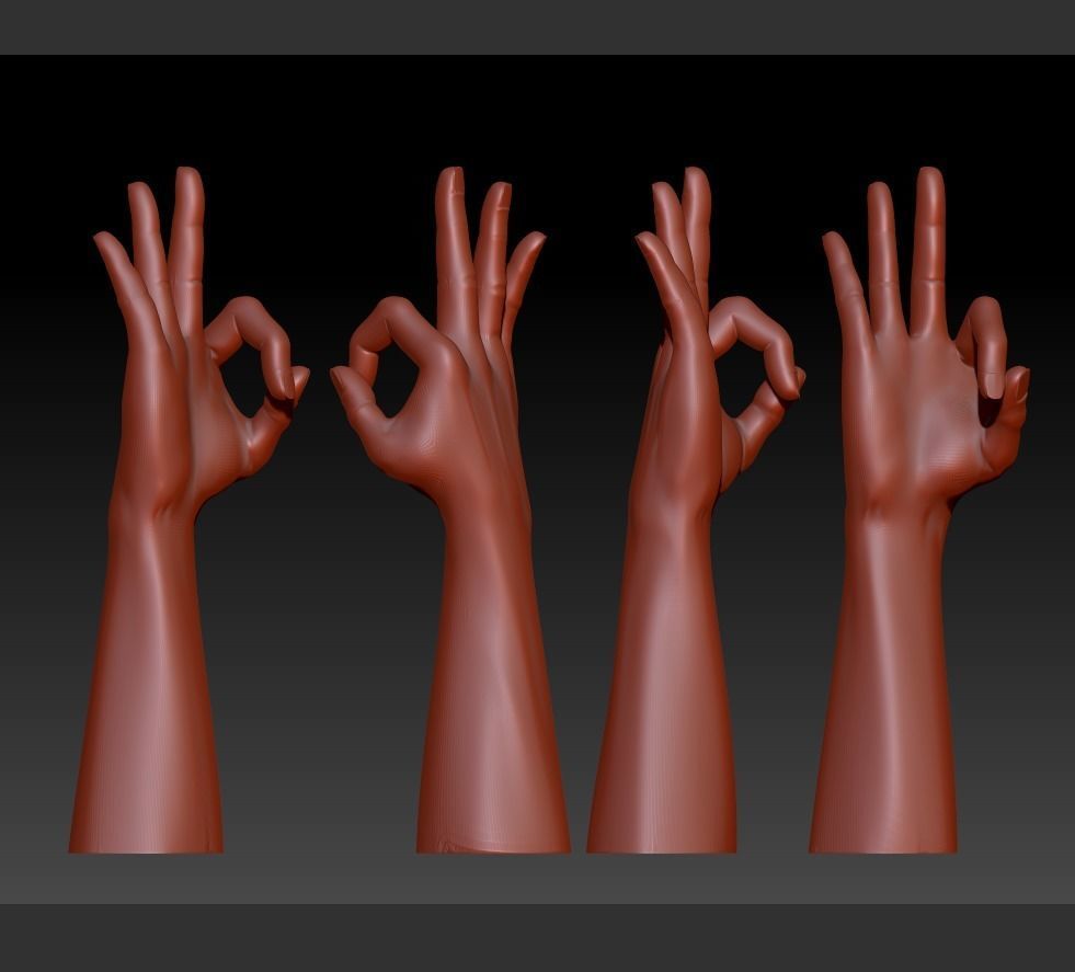 Beauty OK gesture model download womens hand posture 3D model 3D ...