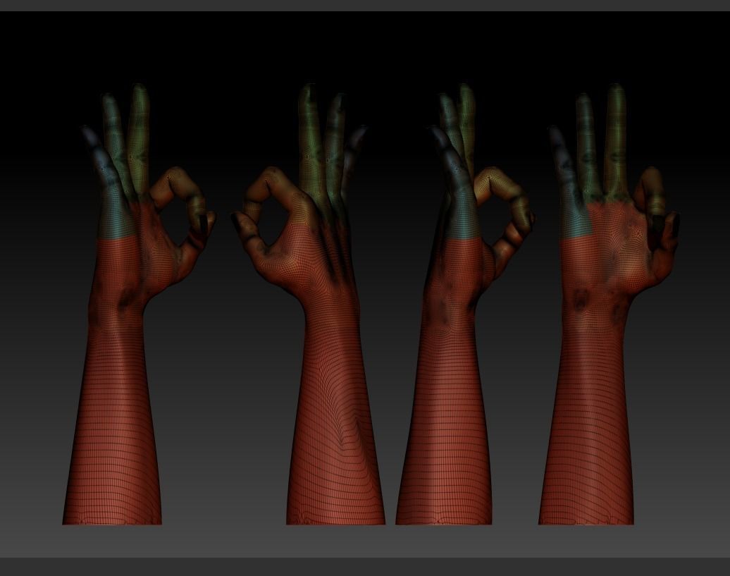 Beauty OK gesture model download womens hand posture 3D model 3D ...