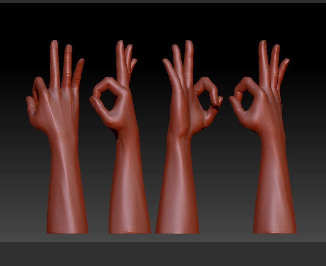 Beauty OK gesture model download womens hand posture 3D model 3D ...