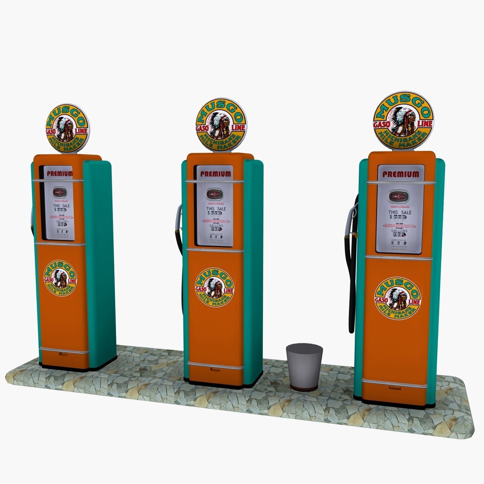 Gas Pump Musgo 3d model 3D model | CGTrader