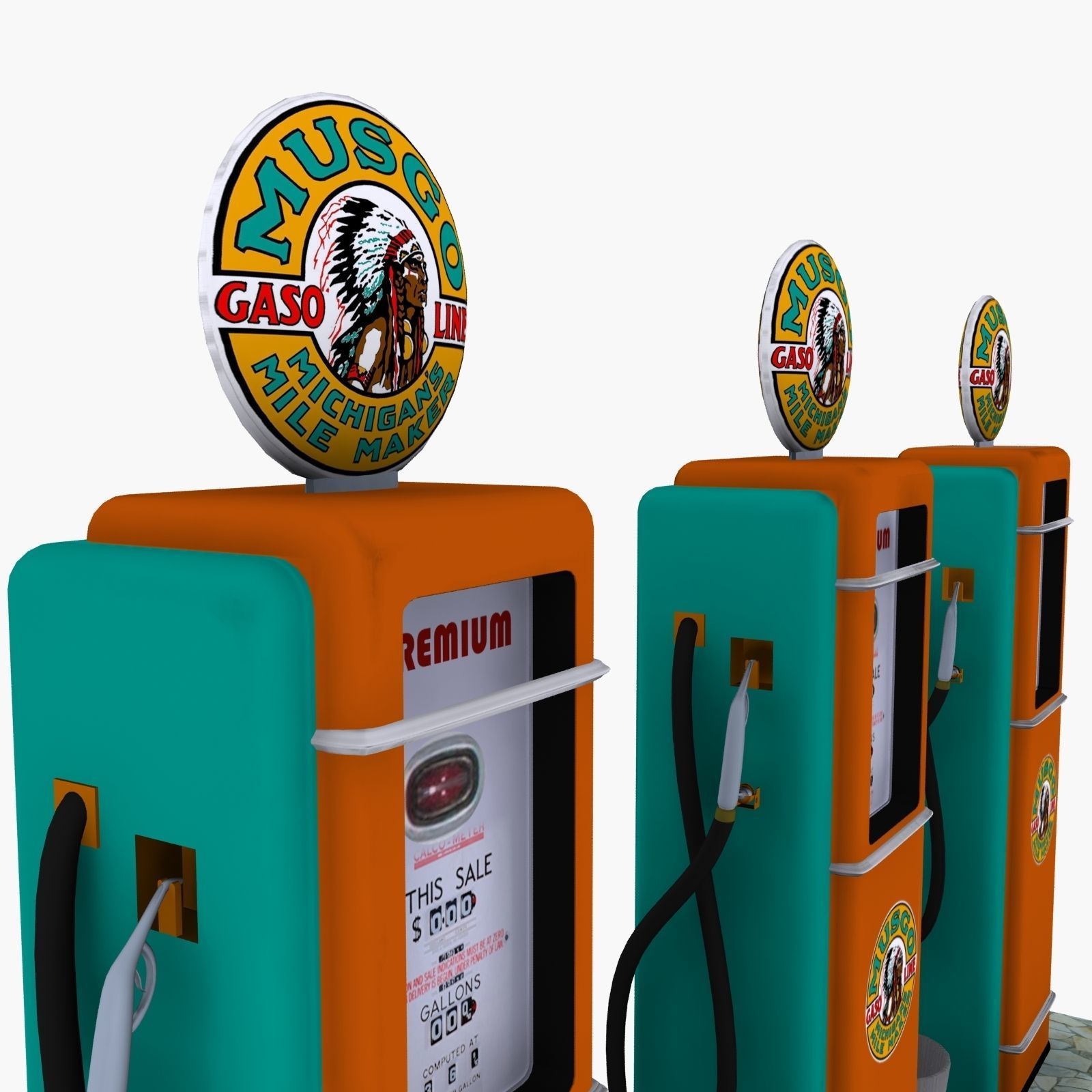 Gas Pump Musgo 3d model 3D model | CGTrader