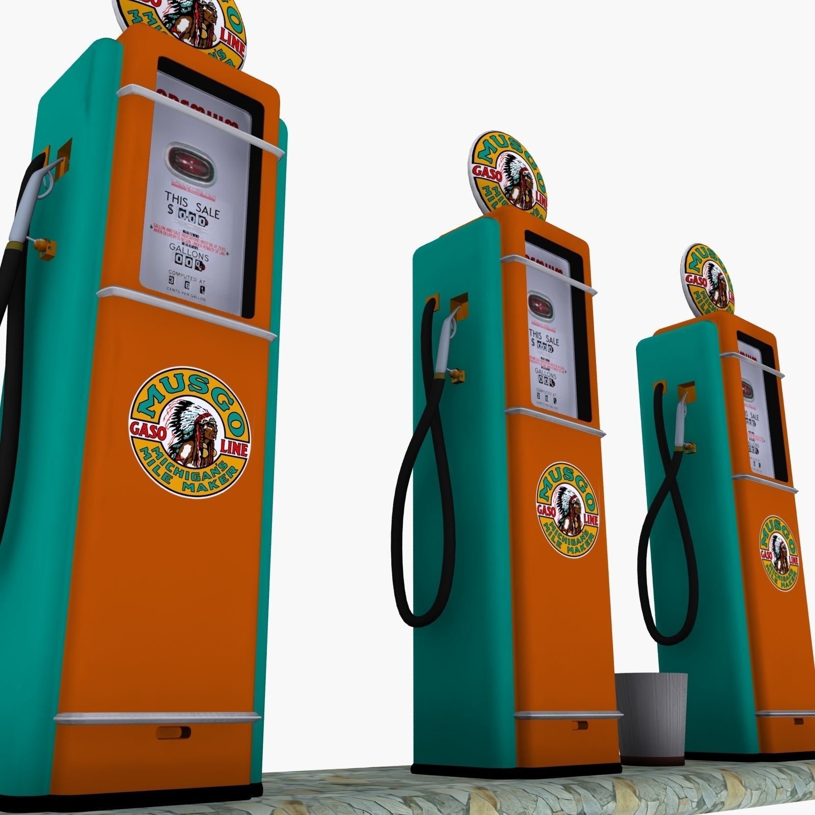 Gas Pump Musgo 3d model 3D model | CGTrader