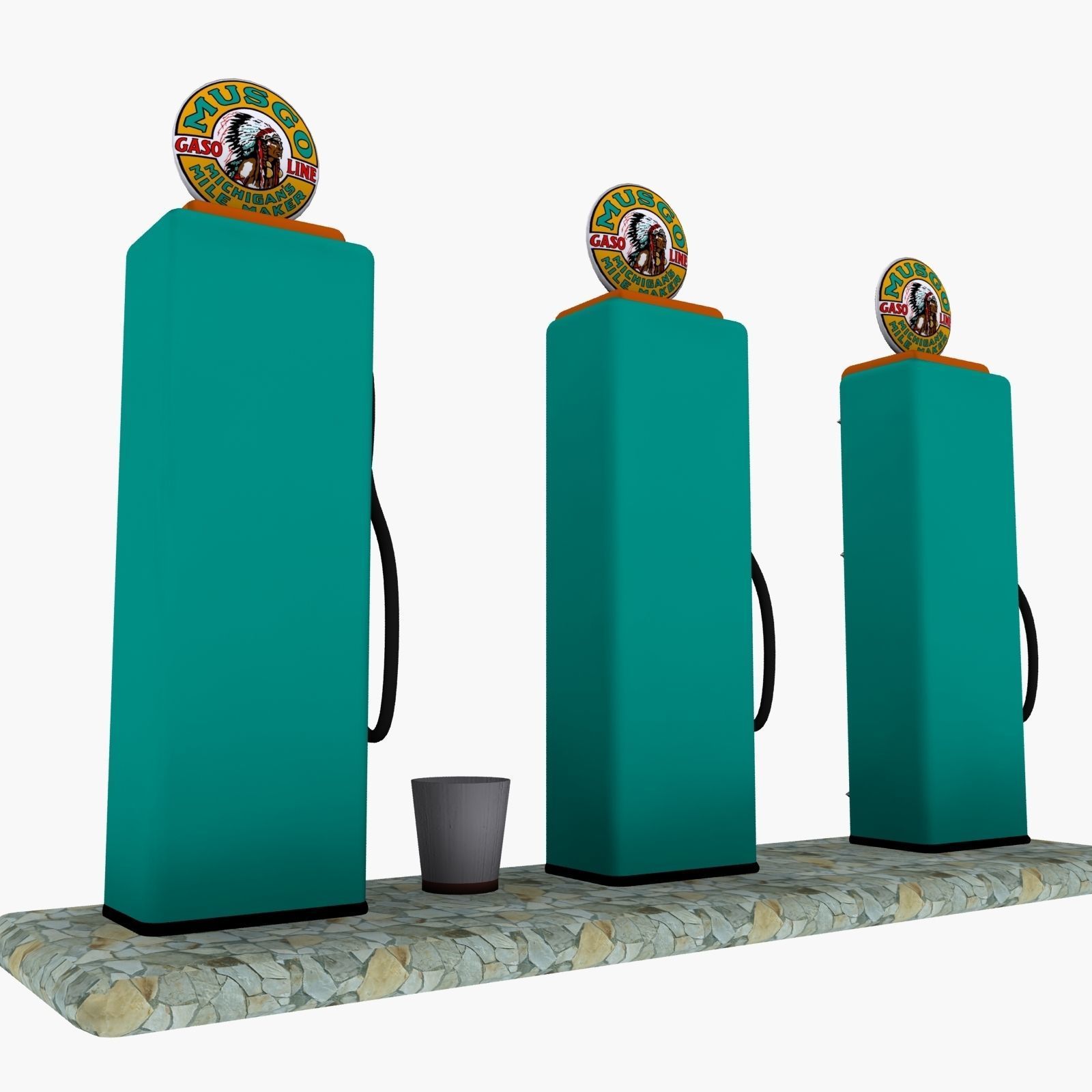 Gas Pump Musgo 3d model 3D model | CGTrader