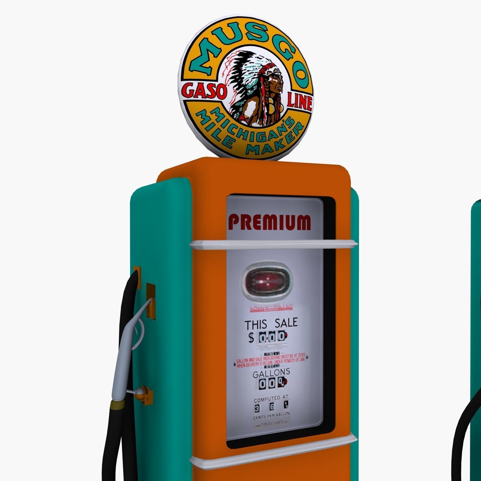 Gas Pump Musgo 3d model 3D model | CGTrader