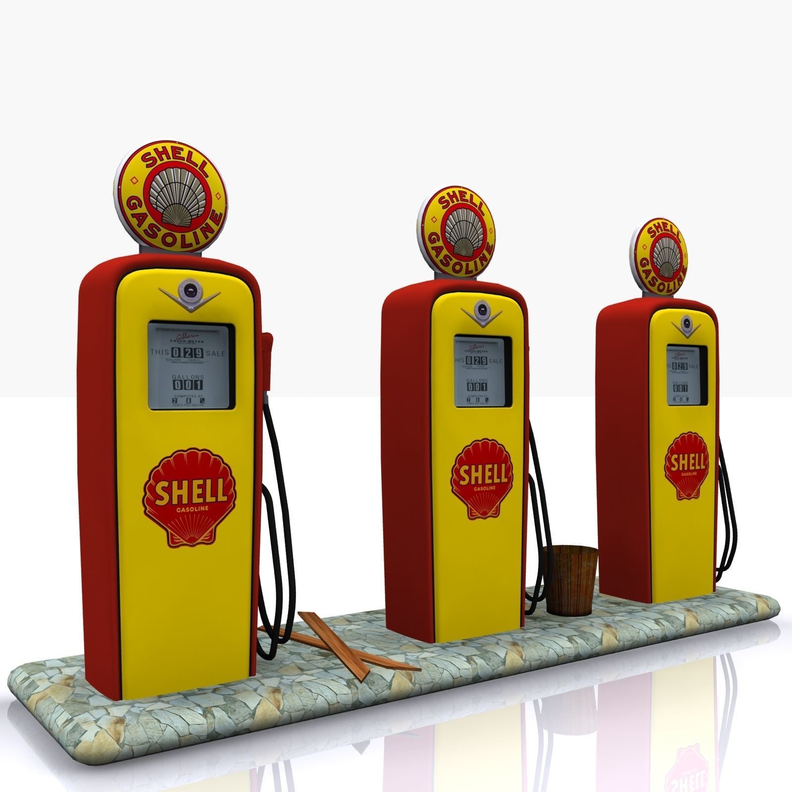 Gas Pump Shell 3d model 3D model | CGTrader