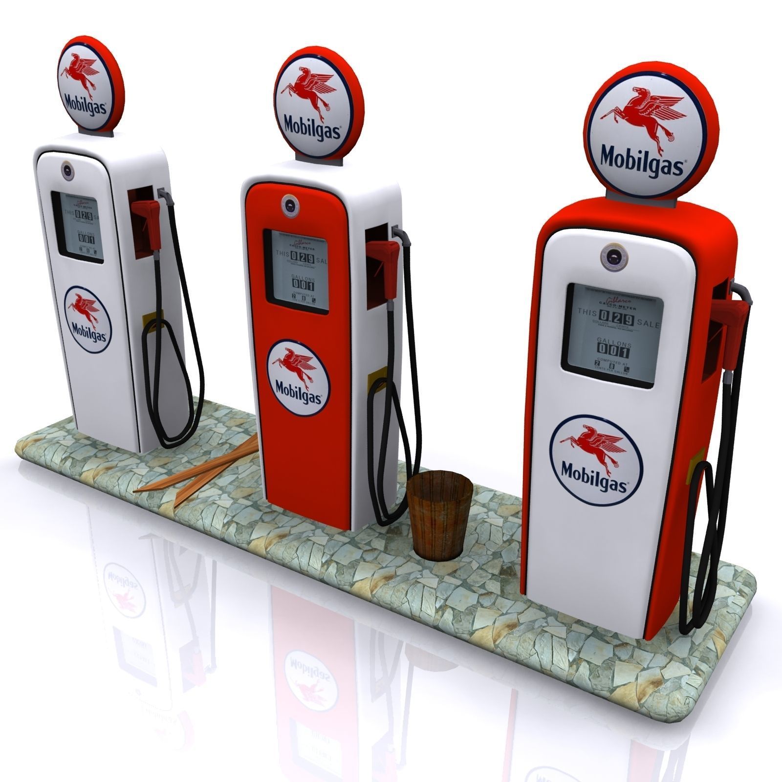 Gas Pump Mobilgas 3d model 3D model | CGTrader