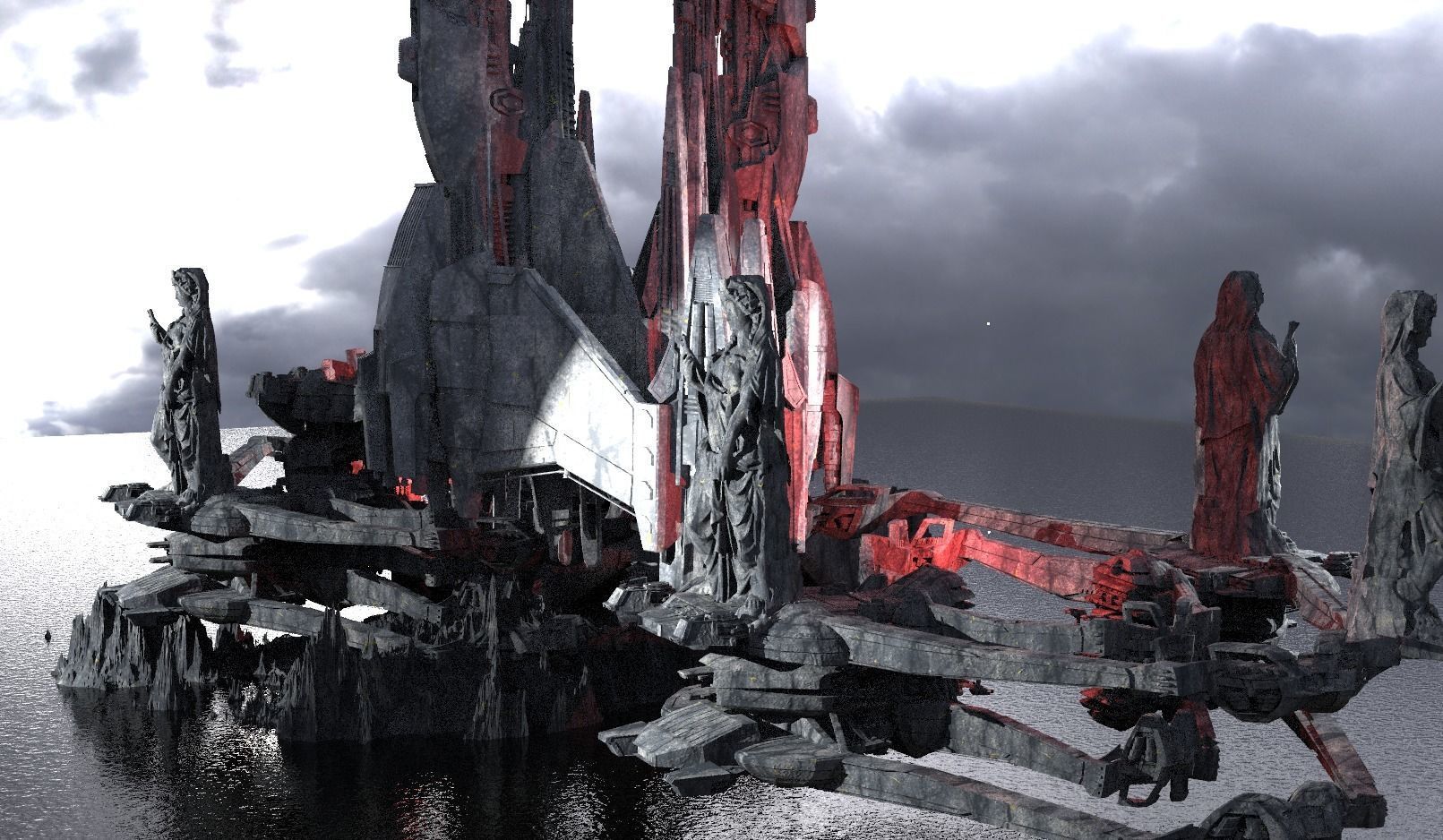 Alien Towers Dimensions Kit bash 4 3D model | CGTrader