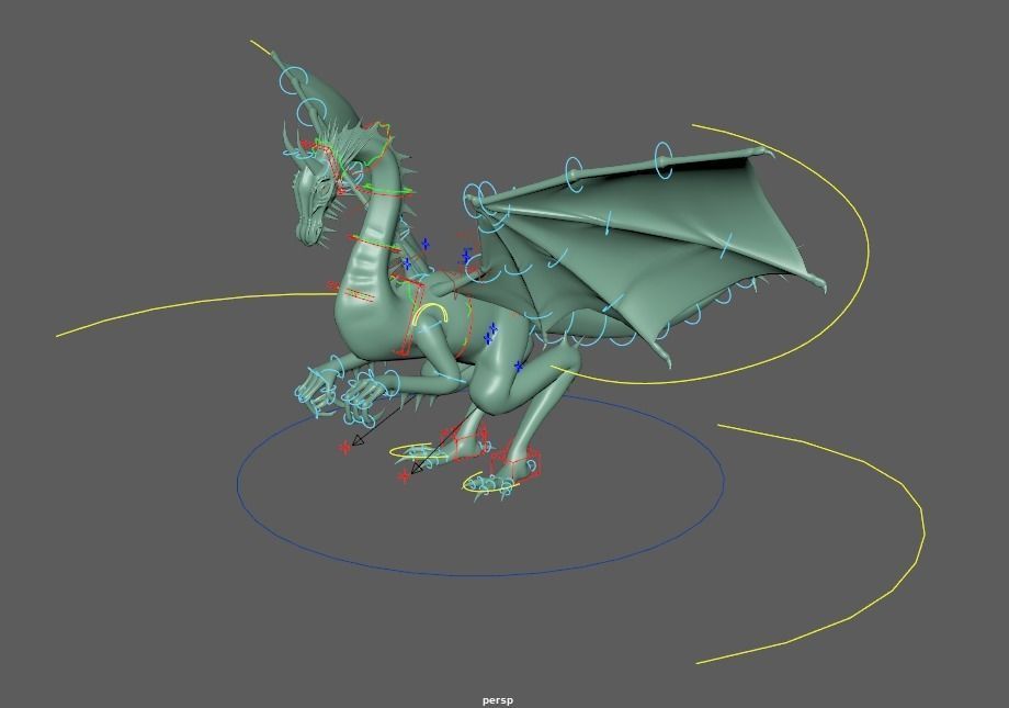 Dragon rig 3D model rigged | CGTrader