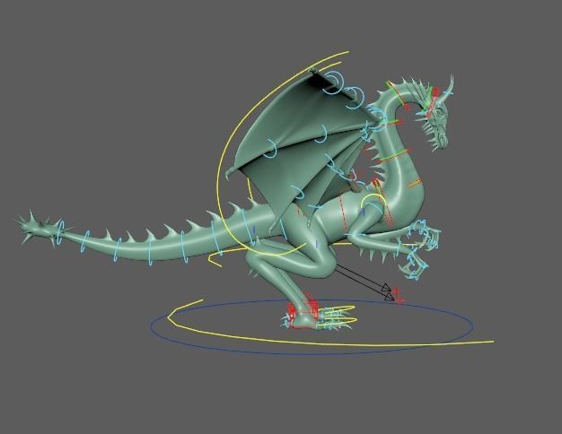 Dragon rig 3D model rigged | CGTrader