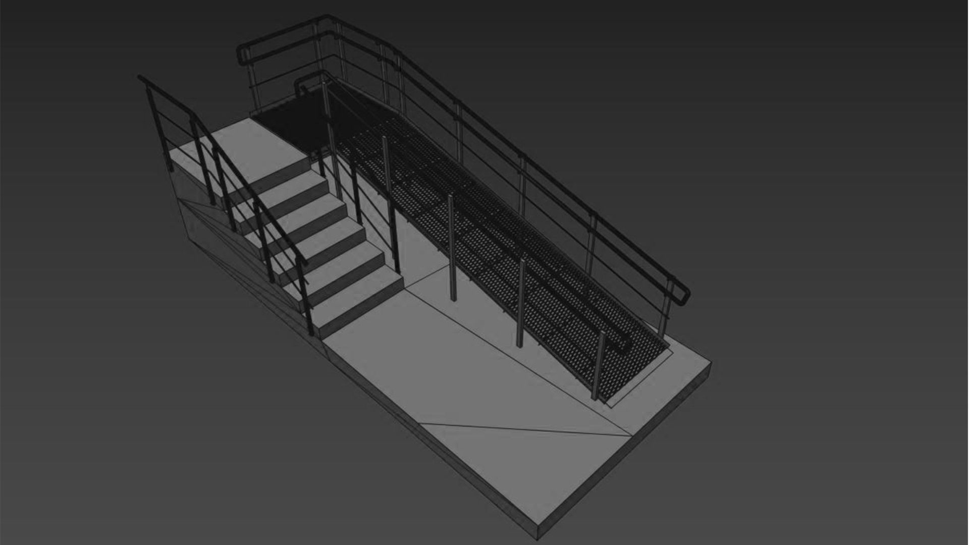 ramp and stairs 3D model | CGTrader