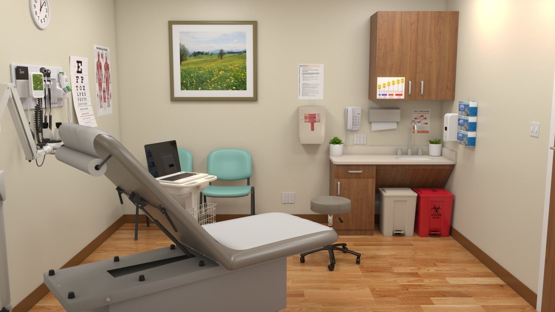 Clinic Exam Room 3D model | CGTrader