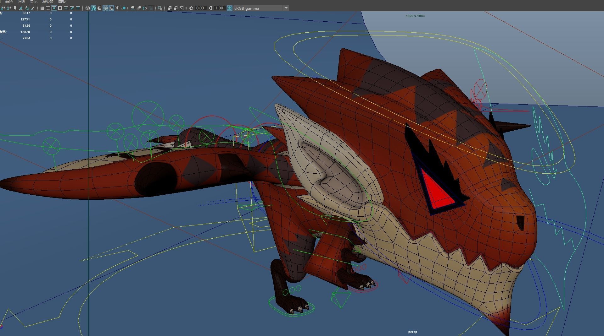 Male Fire Dragon Rathalos Monster Hunter World rise dinosaur 3D model ...