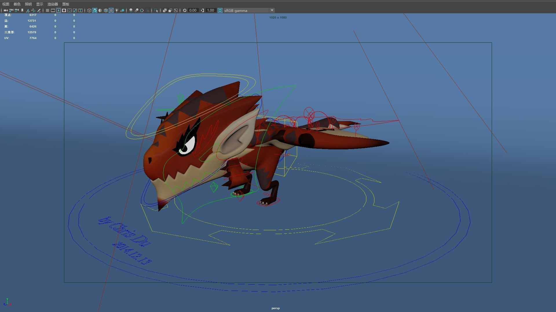 Male Fire Dragon Rathalos Monster Hunter World rise dinosaur 3D model ...