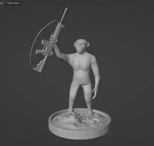PLANET OF THE APES - APE WITH GUN - MONKEY MODEL 3D model 3D printable ...