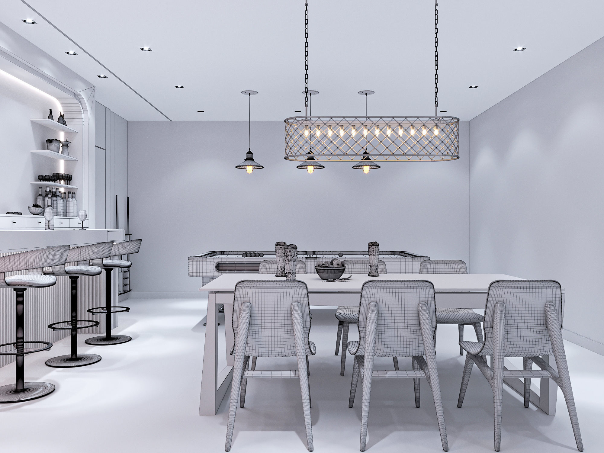 Game and bar party room 3D model | CGTrader