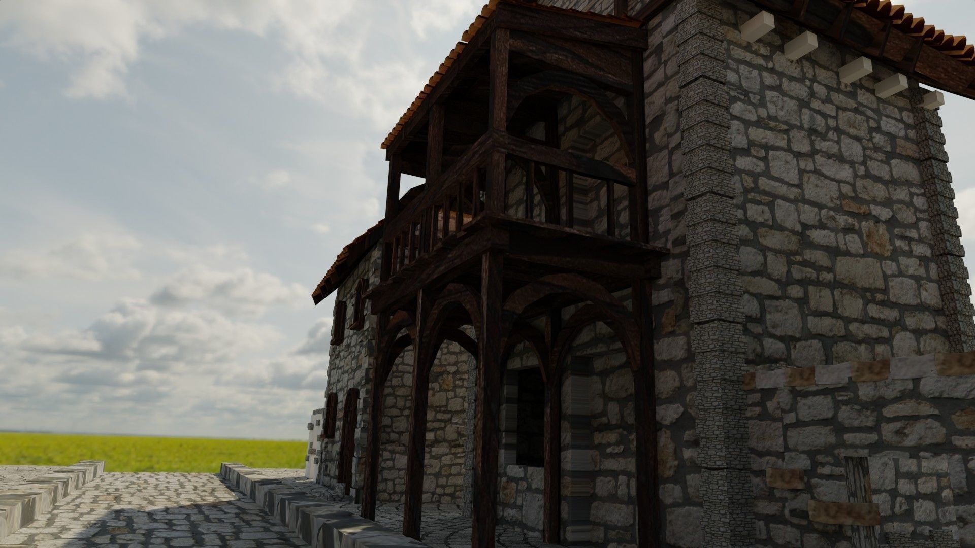 3D model Medieval Town model VR / AR / low-poly | CGTrader