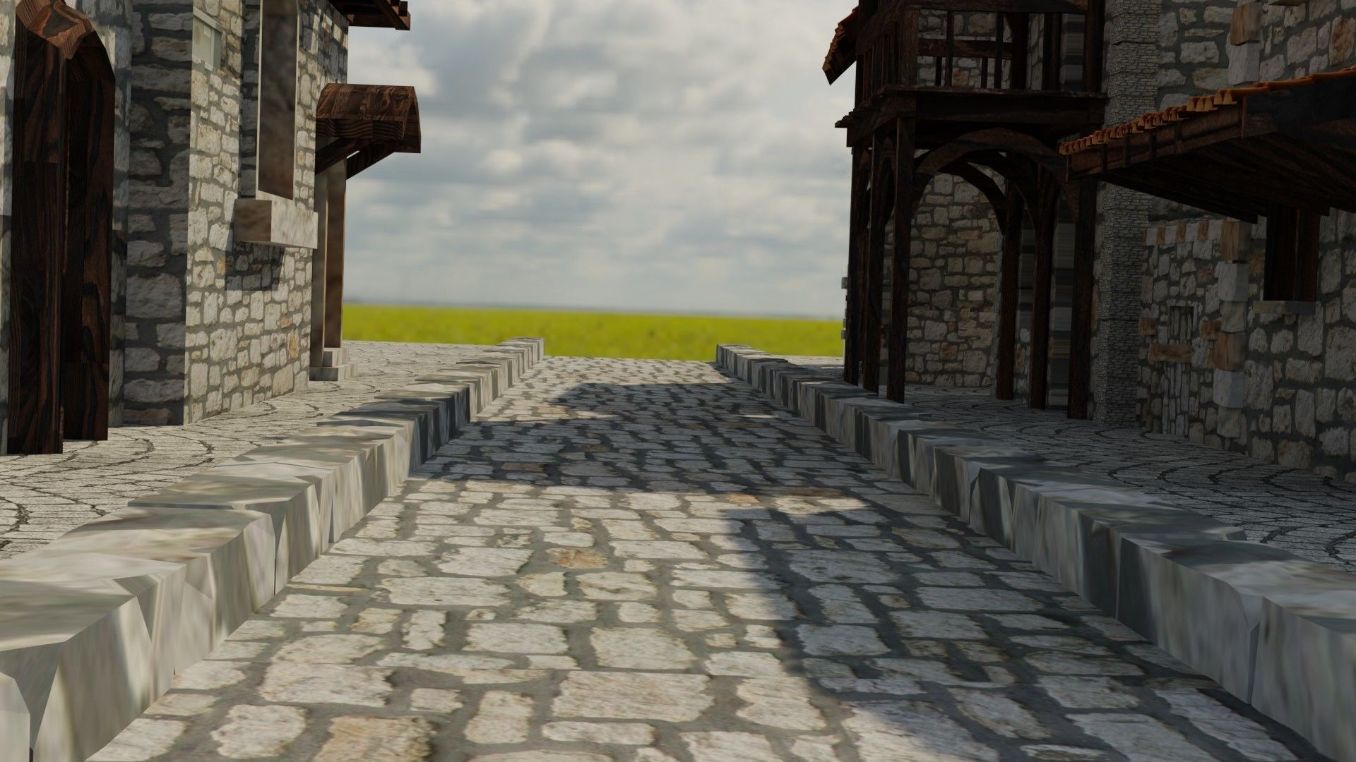 3D model Medieval Town model VR / AR / low-poly | CGTrader