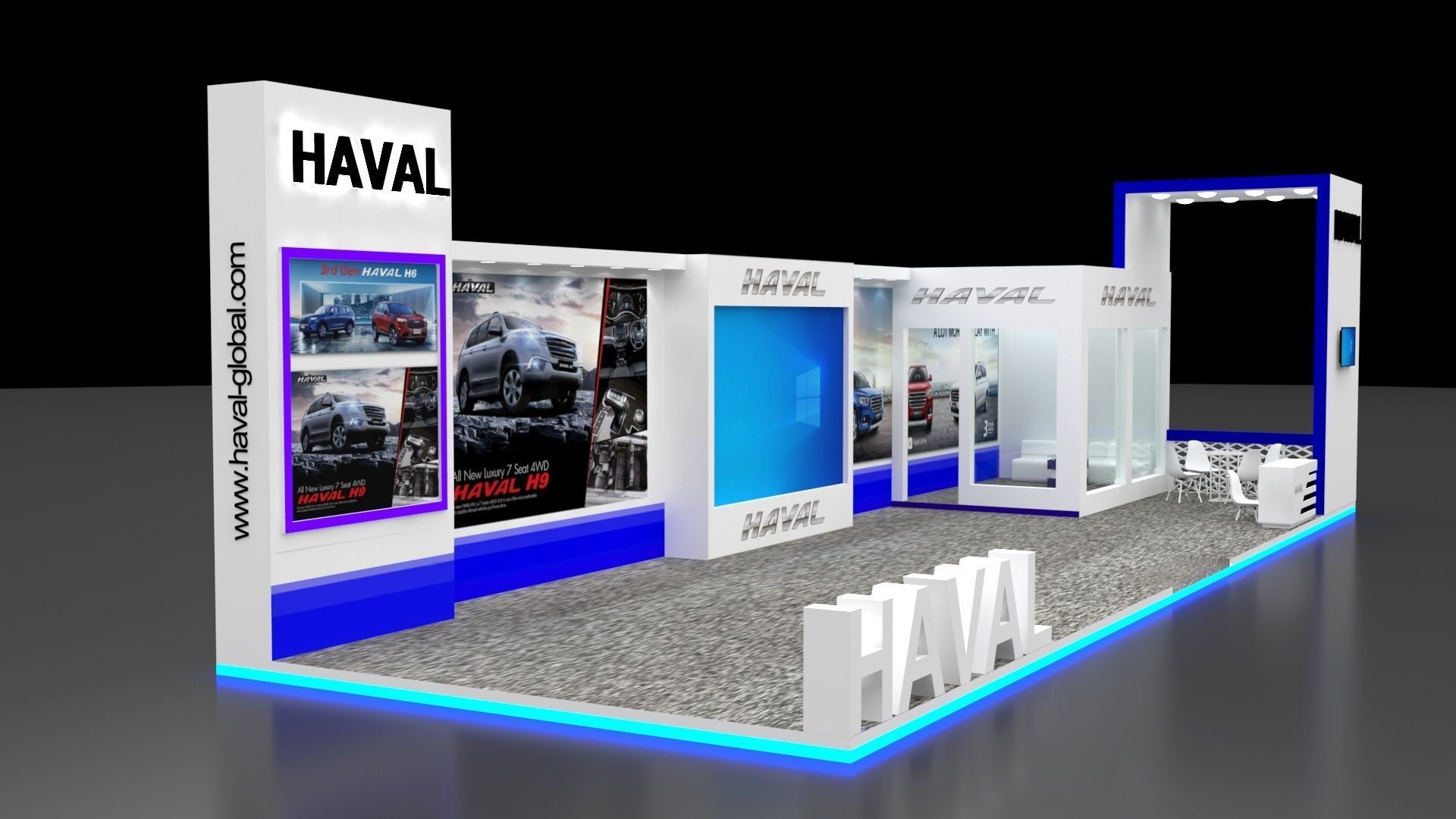 3d Car Exhibiton stall 3D model | CGTrader