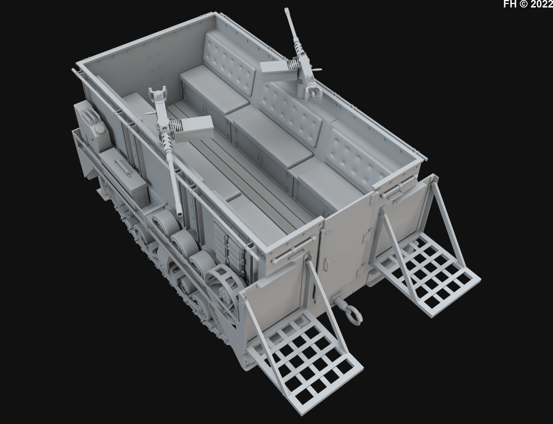 Military Carriage-clay version-1 3D model | CGTrader
