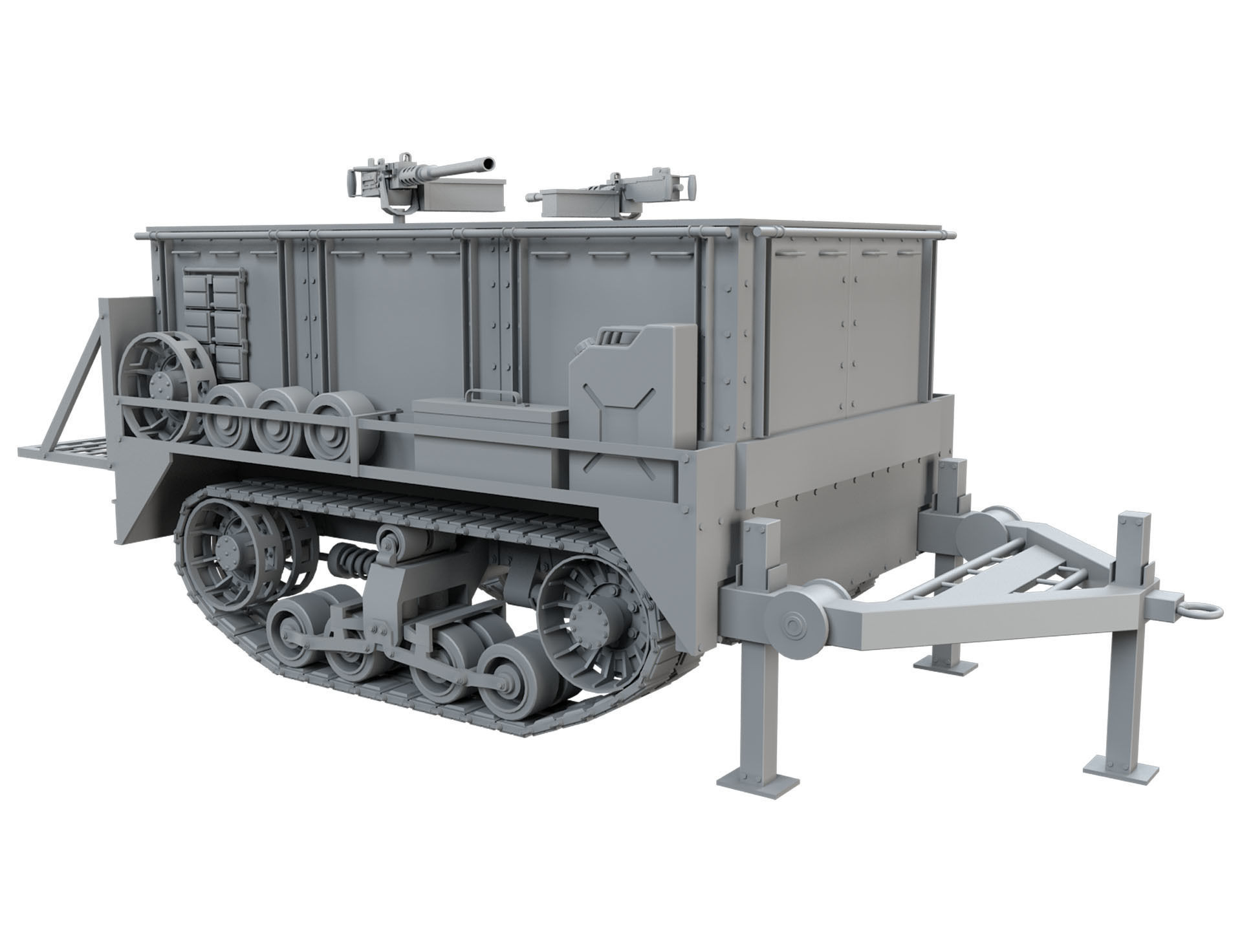Military Carriage-clay version-1 3D model | CGTrader