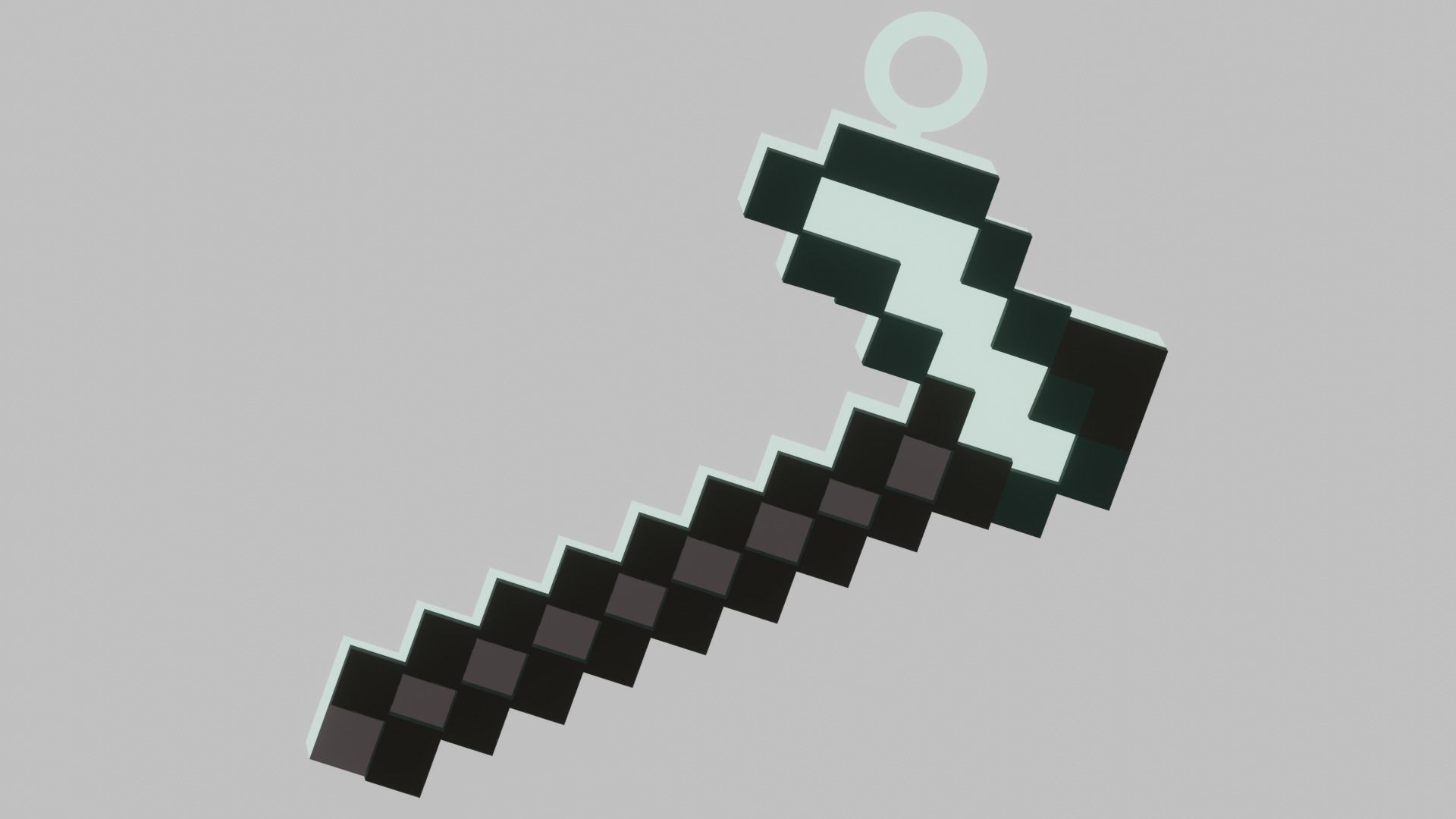 A minecraft hoe for your keychain 3D model 3D printable | CGTrader