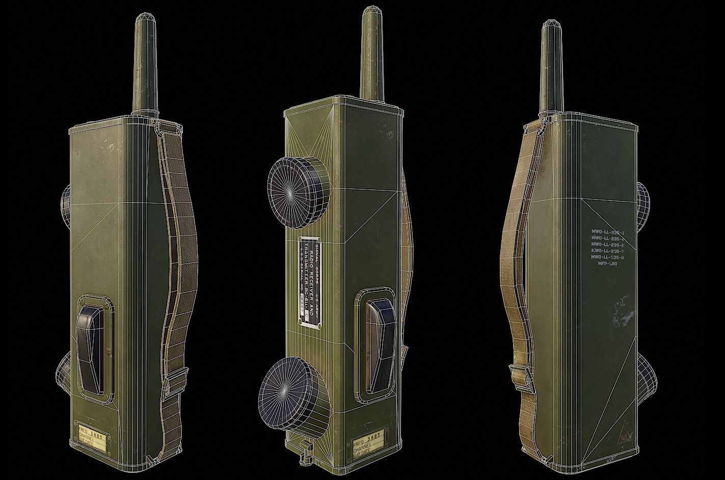 3D model SCR536 World War 2 walkie talkie VR / AR / low-poly | CGTrader