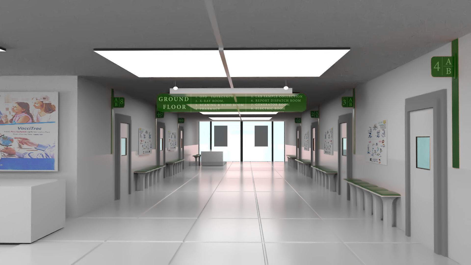 3D Corridor Hospital 3D model | CGTrader