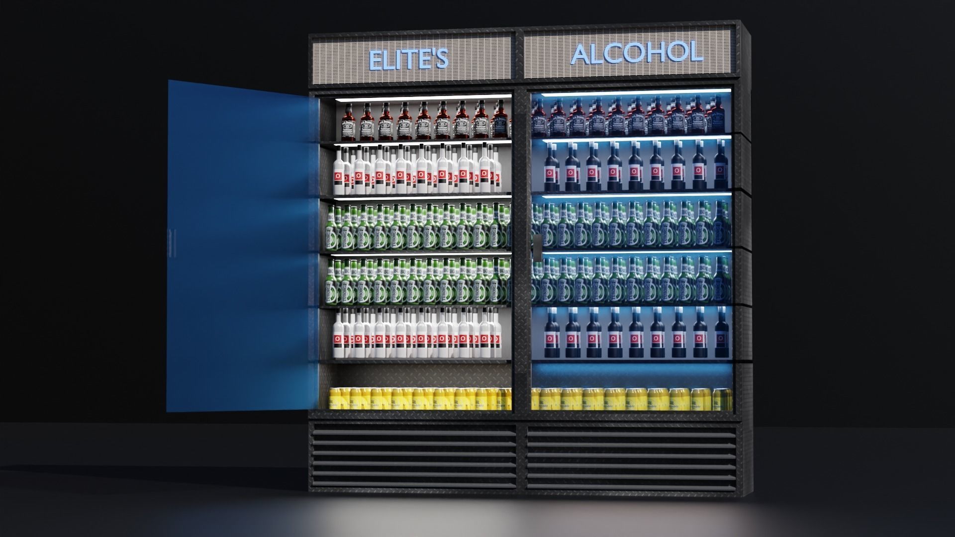 Alcohol stand Loft style 3D model | CGTrader