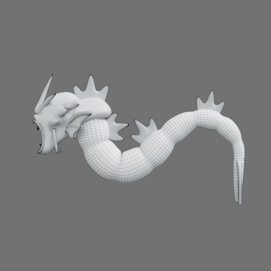 3D model Pokemon Gyarados - Rigged 3D model - low and high poly VR / AR ...