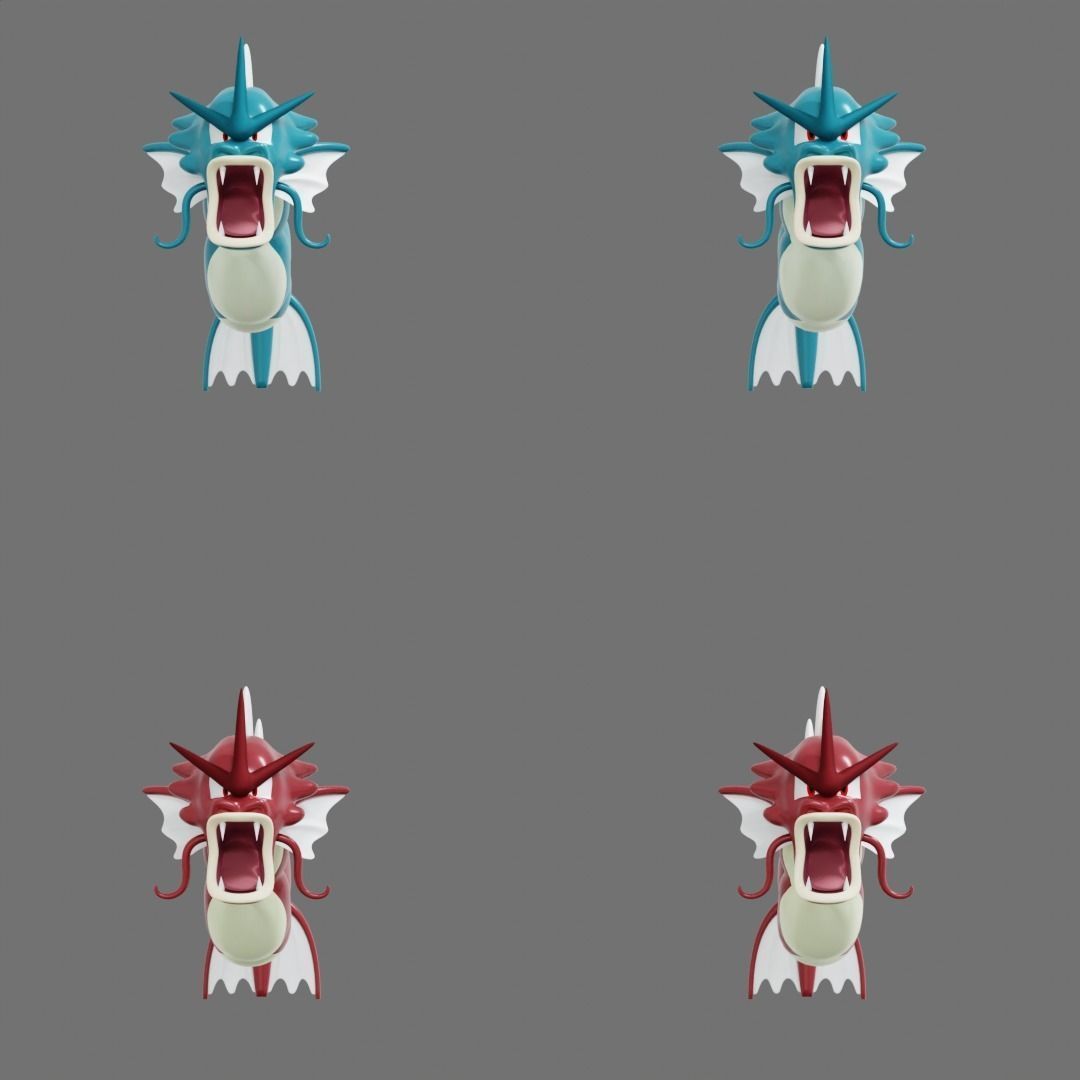 3D model Pokemon Gyarados - Rigged 3D model - low and high poly VR / AR ...