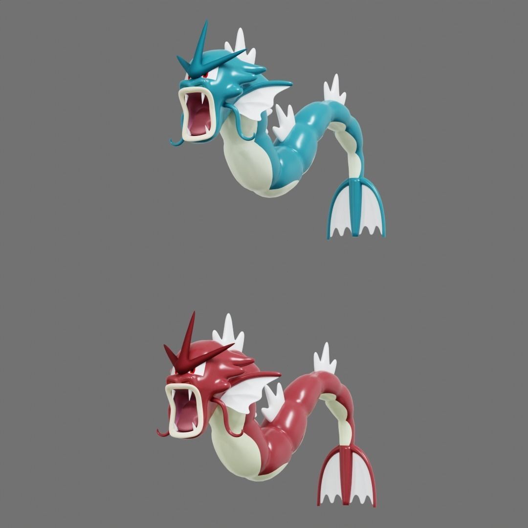 3D model Pokemon Gyarados - Rigged 3D model - low and high poly VR / AR ...