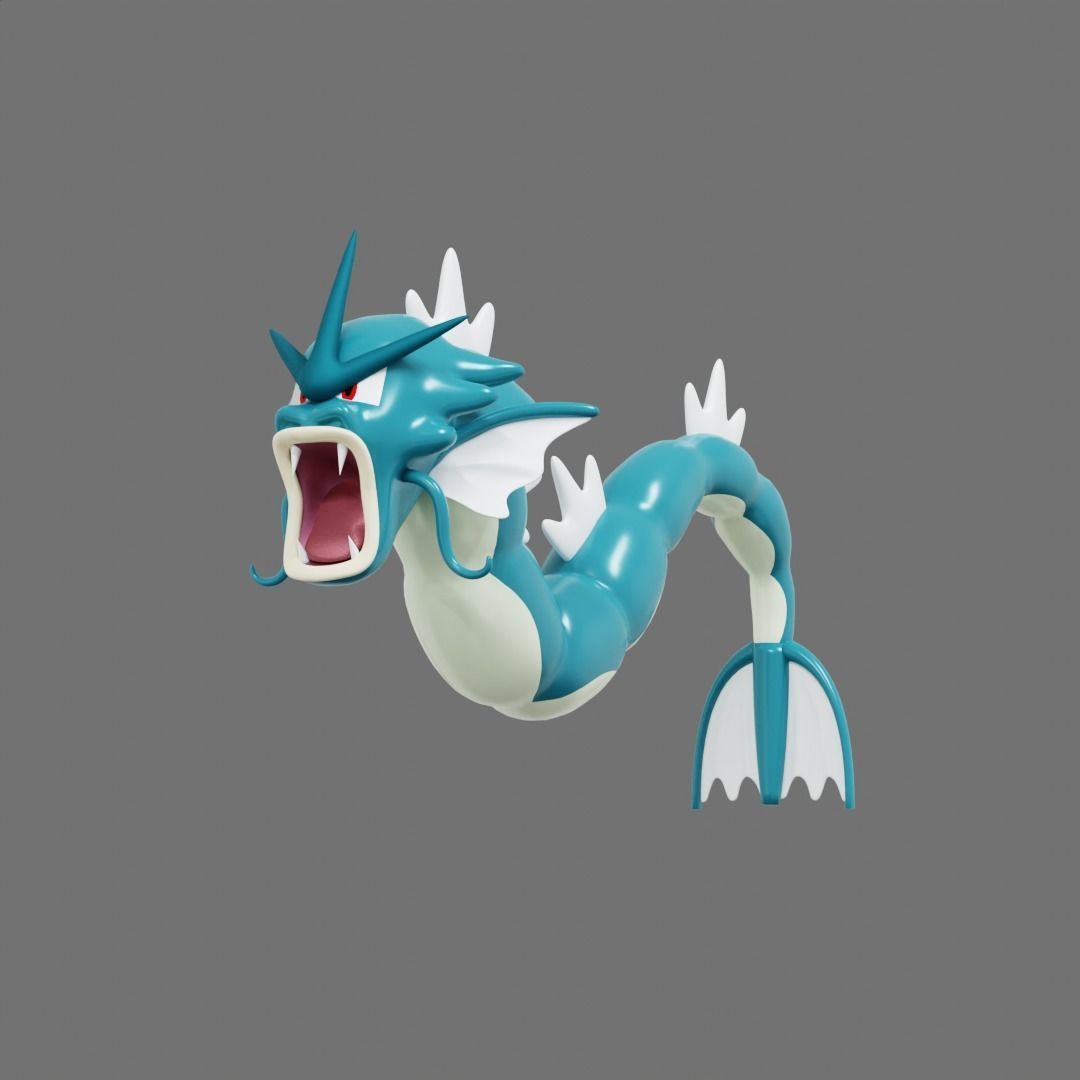 3D model Pokemon Gyarados - Rigged 3D model - low and high poly VR / AR ...