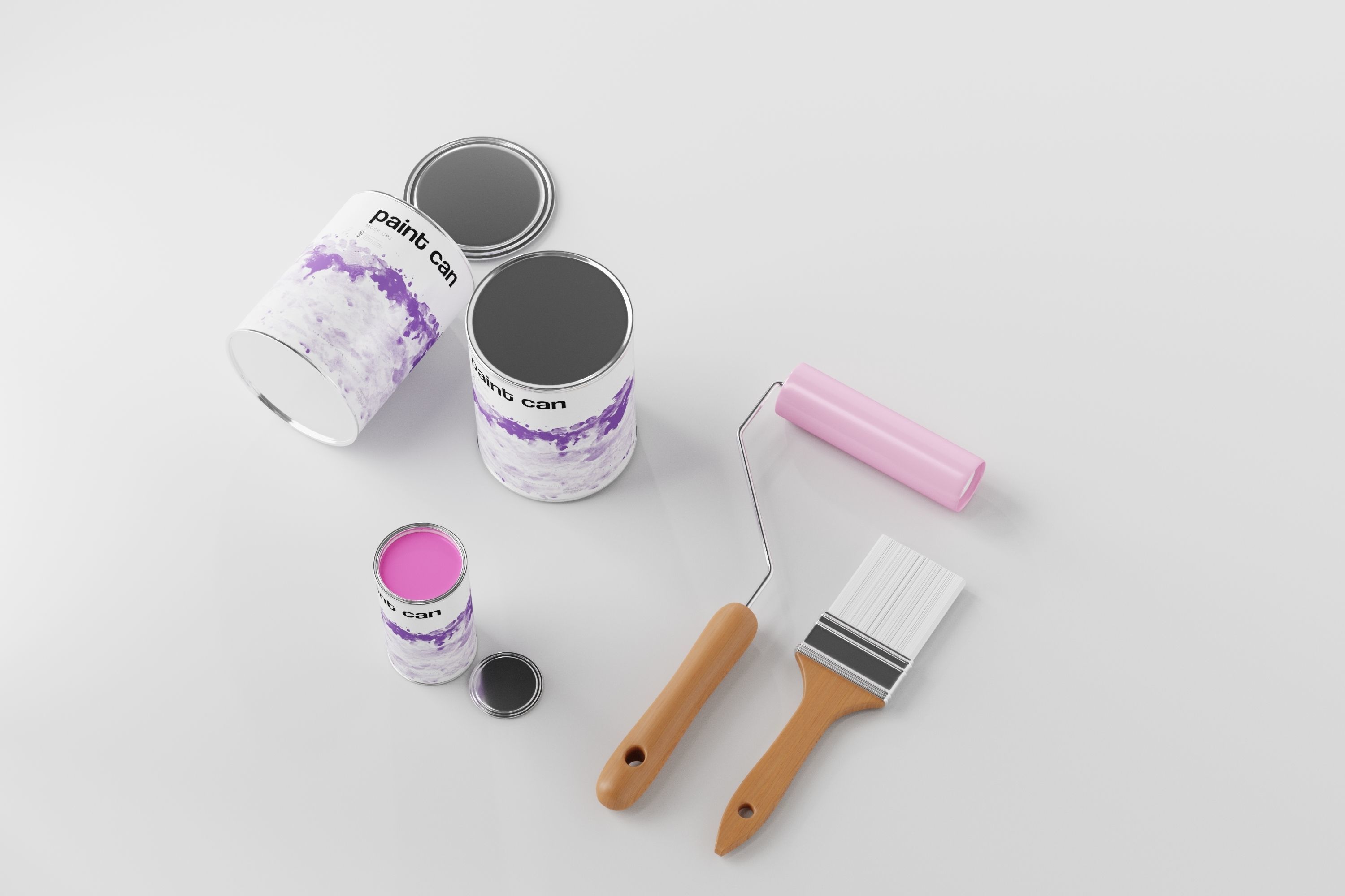 3D model Paint Can Set VR / AR / low-poly | CGTrader