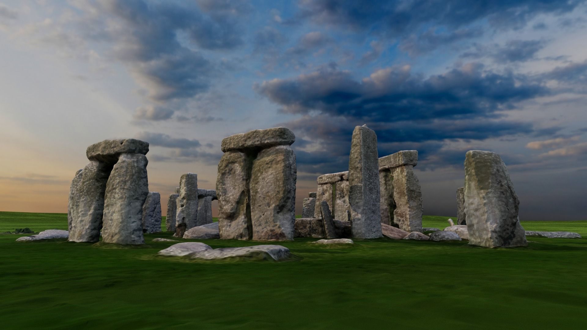 3D model Stonehenge Monument Landscape and 3D Printable Model VR / AR ...