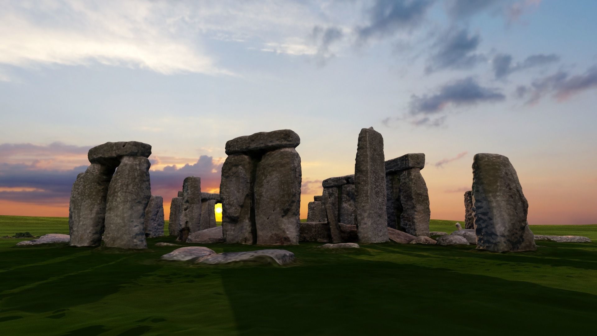 3D model Stonehenge Monument Landscape and 3D Printable Model VR / AR ...