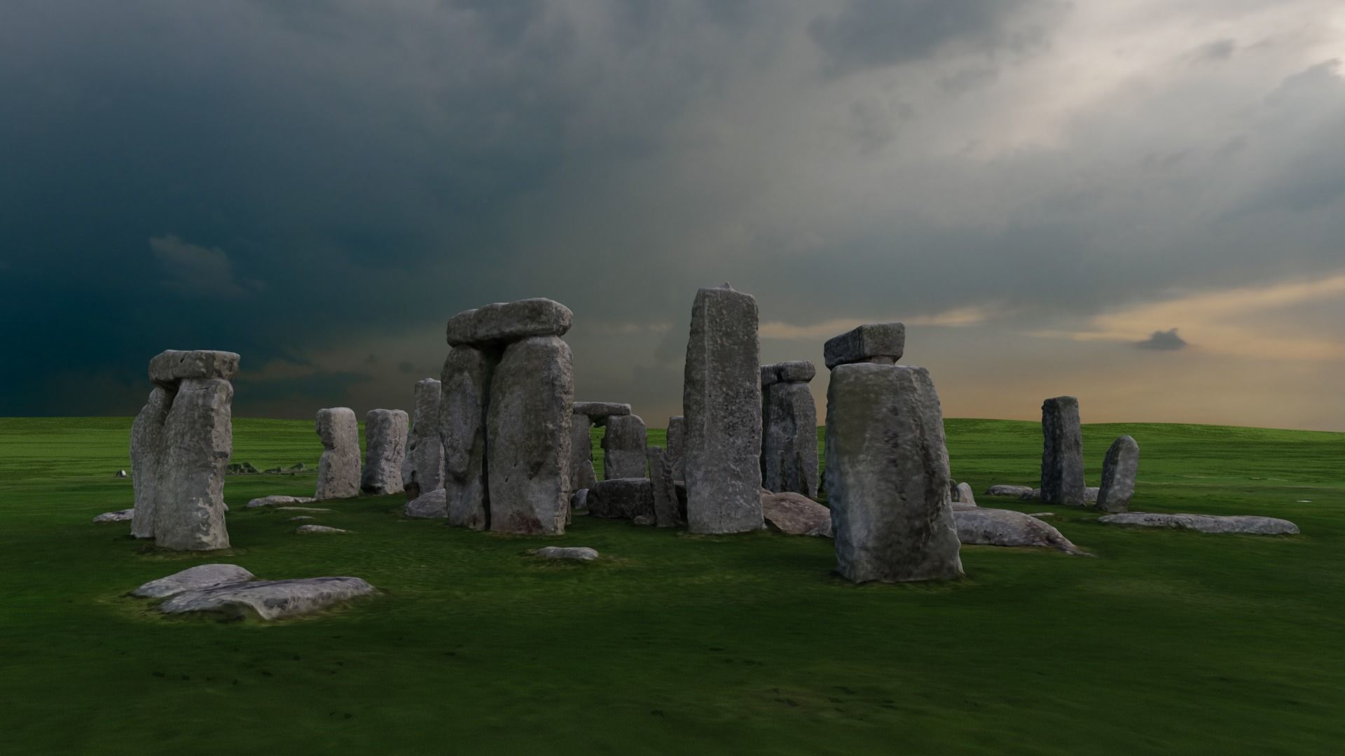 3D model Stonehenge Monument Landscape and 3D Printable Model VR / AR ...