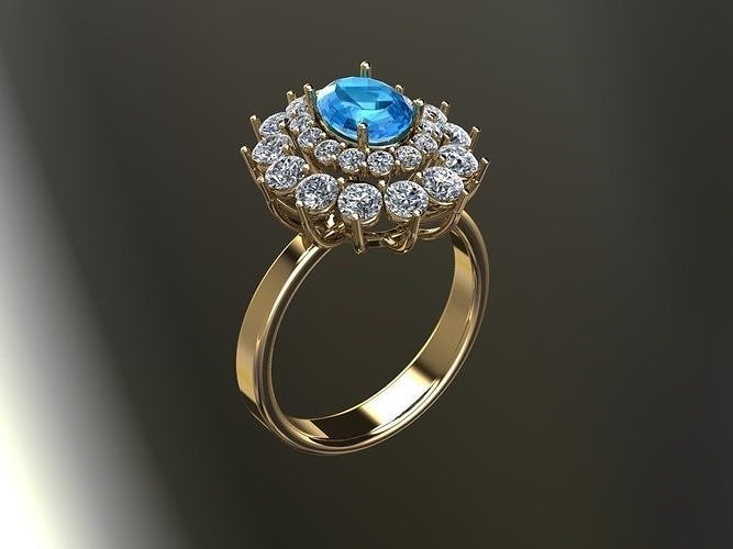 diamond women ring new cad file design 3D model | CGTrader