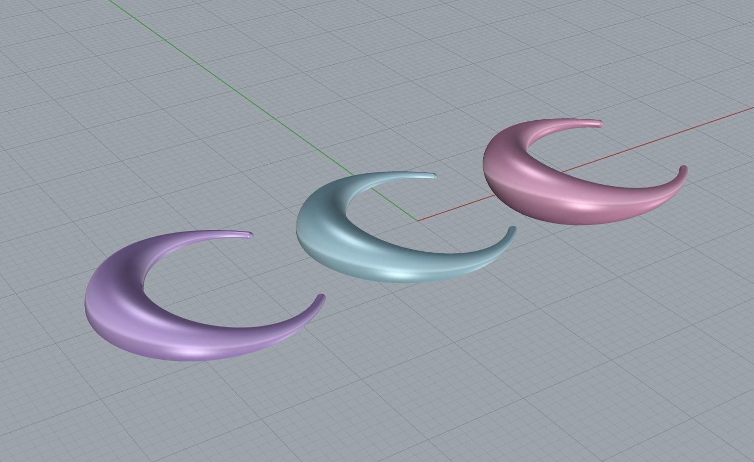 Crescent moon 3 versions free 3D model 3D printable | CGTrader