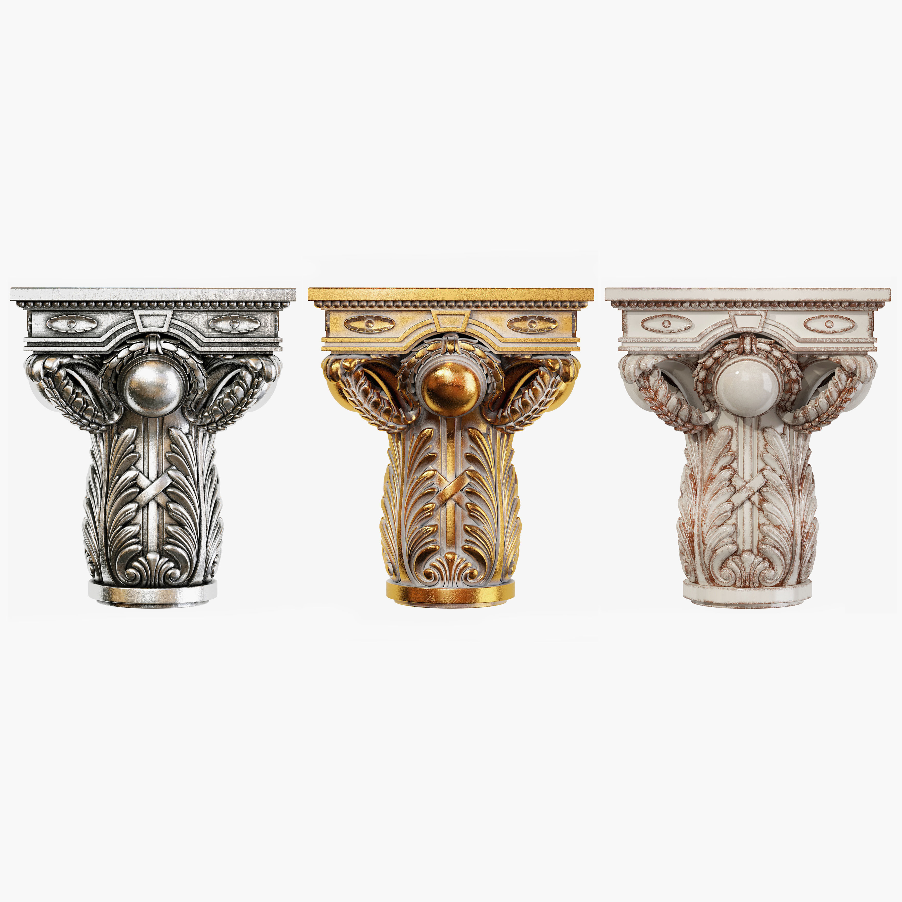 Collection of 10 classic capitals Part1 3D model | CGTrader