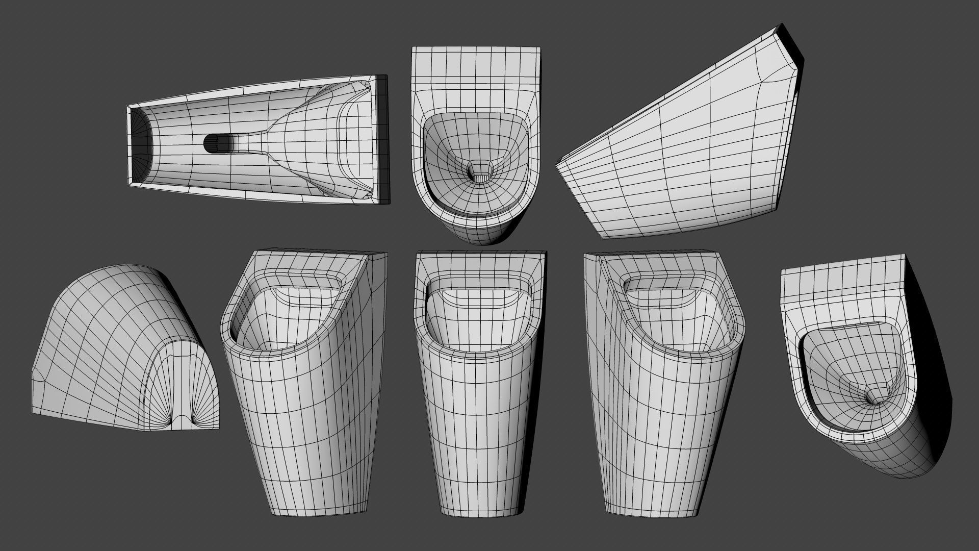 Urinal on tiled wall free 3D model | CGTrader