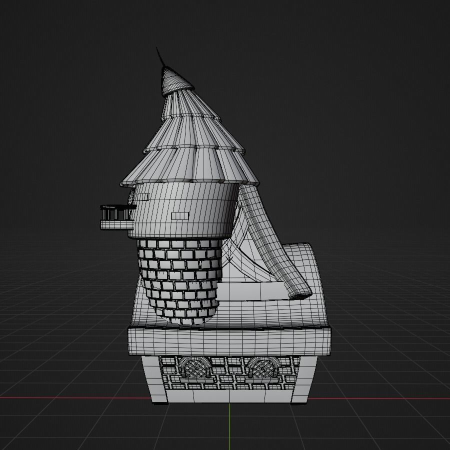 Cartoon Cute Witch or Wizard House Tower 3D model | CGTrader