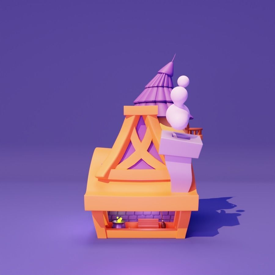 Cartoon Cute Witch or Wizard House Tower 3D model | CGTrader