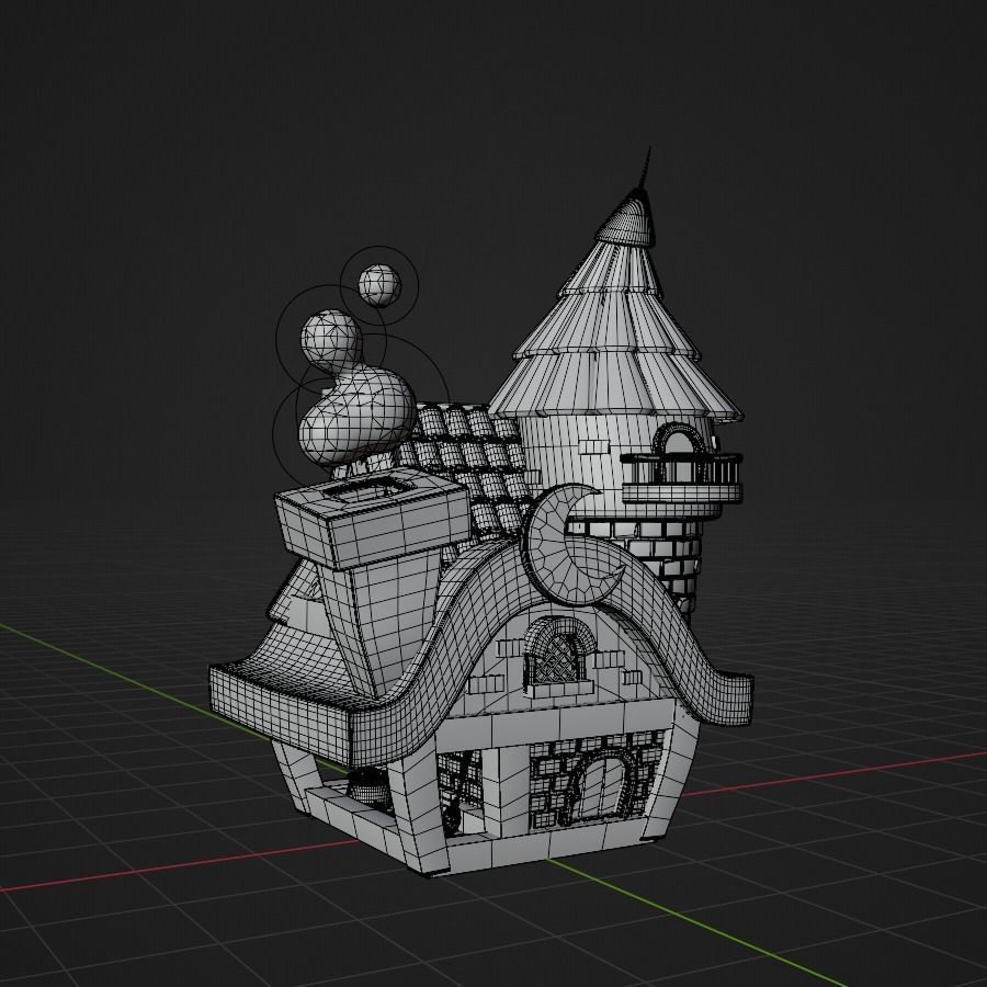 Cartoon Cute Witch or Wizard House Tower 3D model | CGTrader