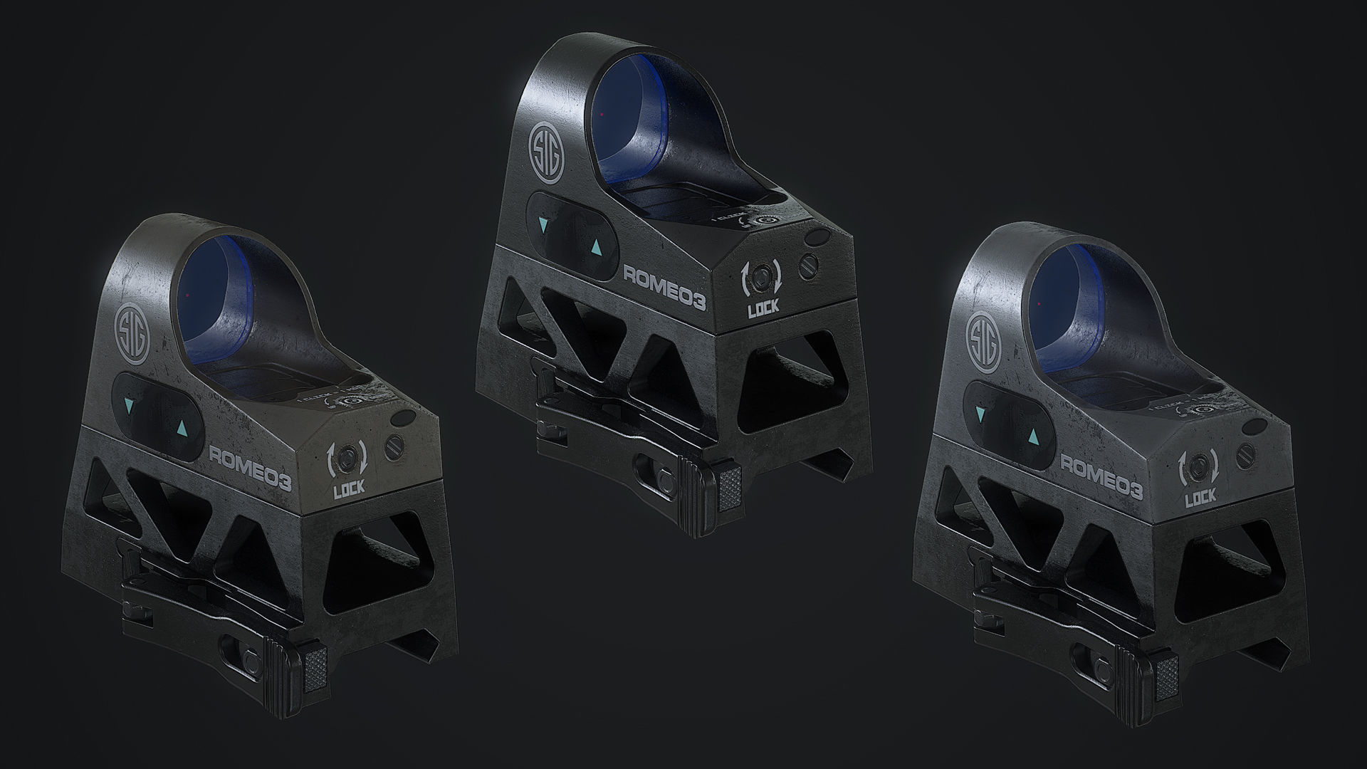 3D model RDS Sig Sauer Optics Romeo 3 VR / AR / low-poly | CGTrader