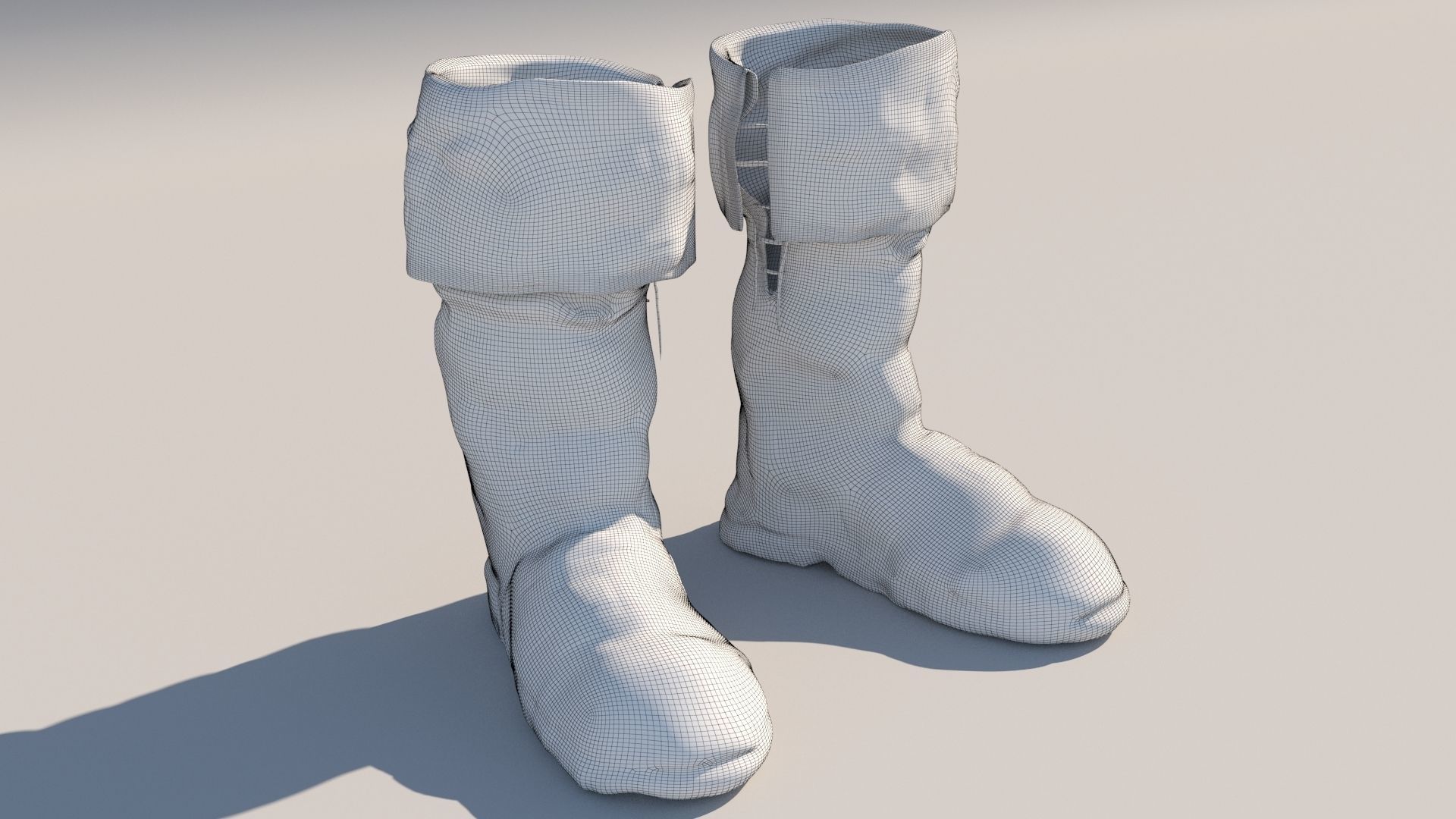 Old Leather Boots 2 3D model | CGTrader